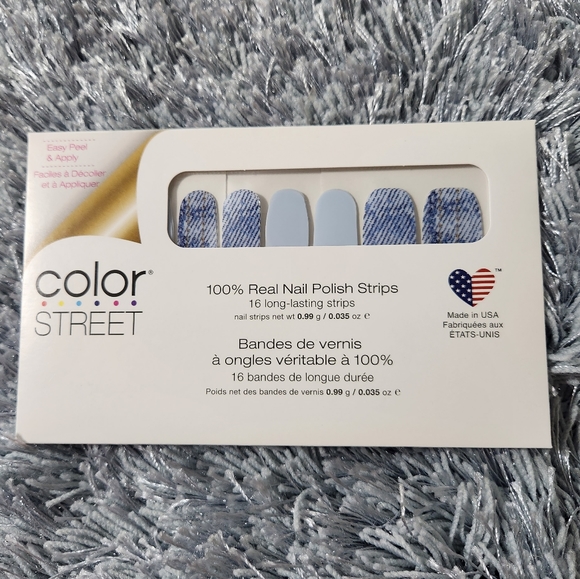 Color Street | Makeup | Color Street Monochromatic Blue Stripe Designs ...